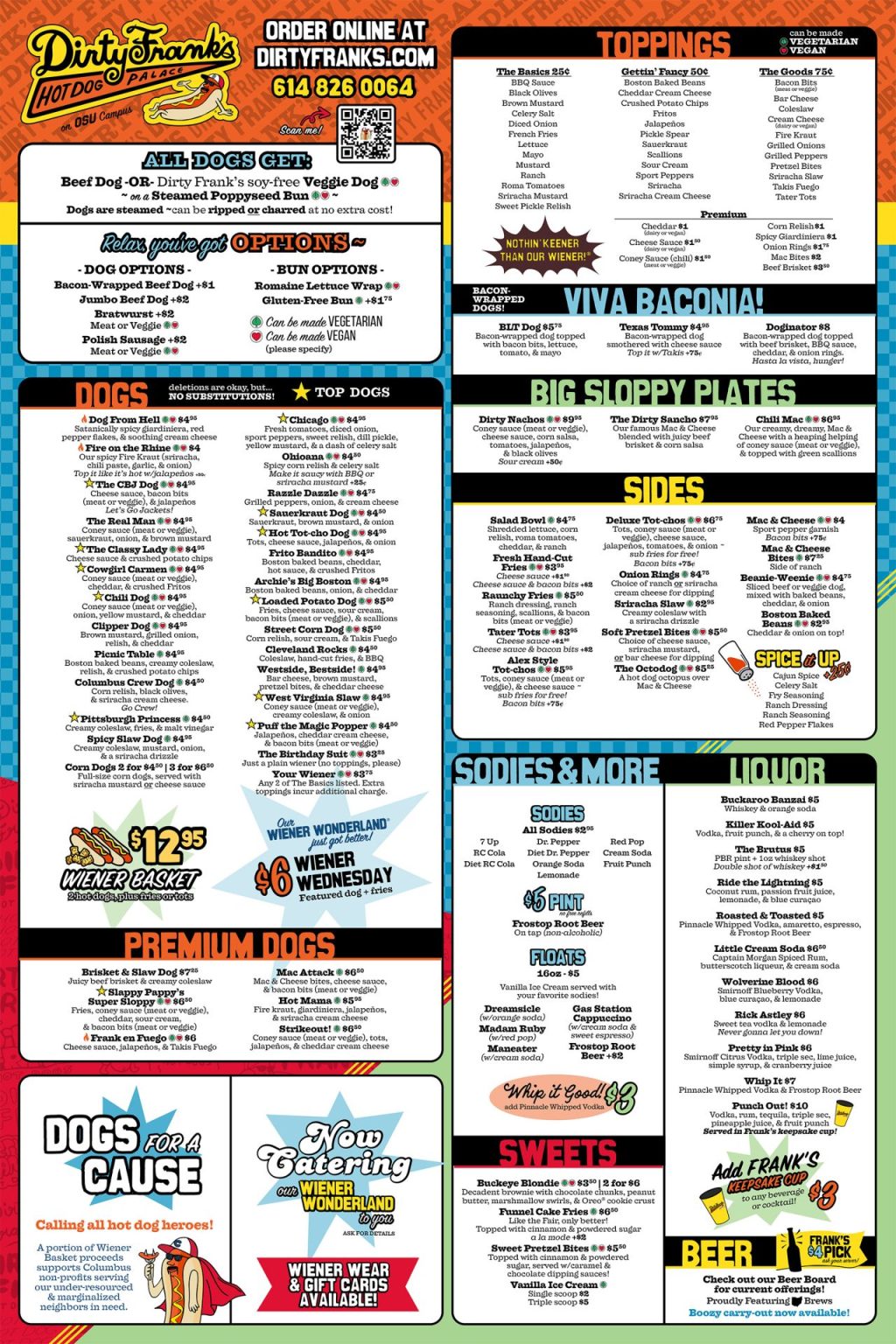 OSU Campus Menu | Dirty Frank's Hot Dog Palace